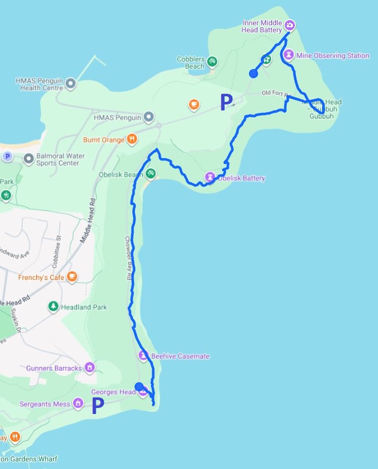 Georges Head to Middle Head Walk: History and Views